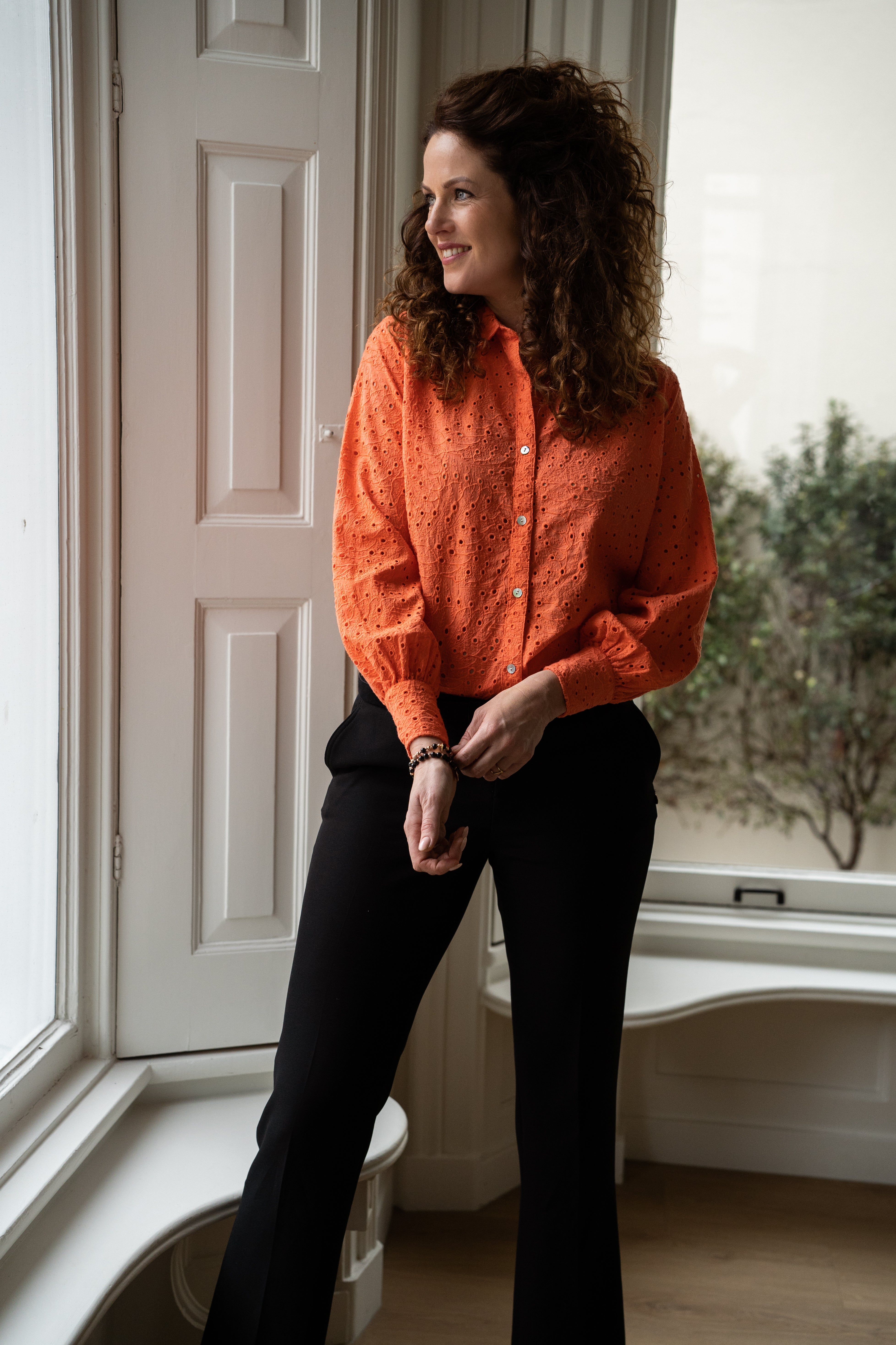 Blouse Feline - Coral Red – LynnSophie
